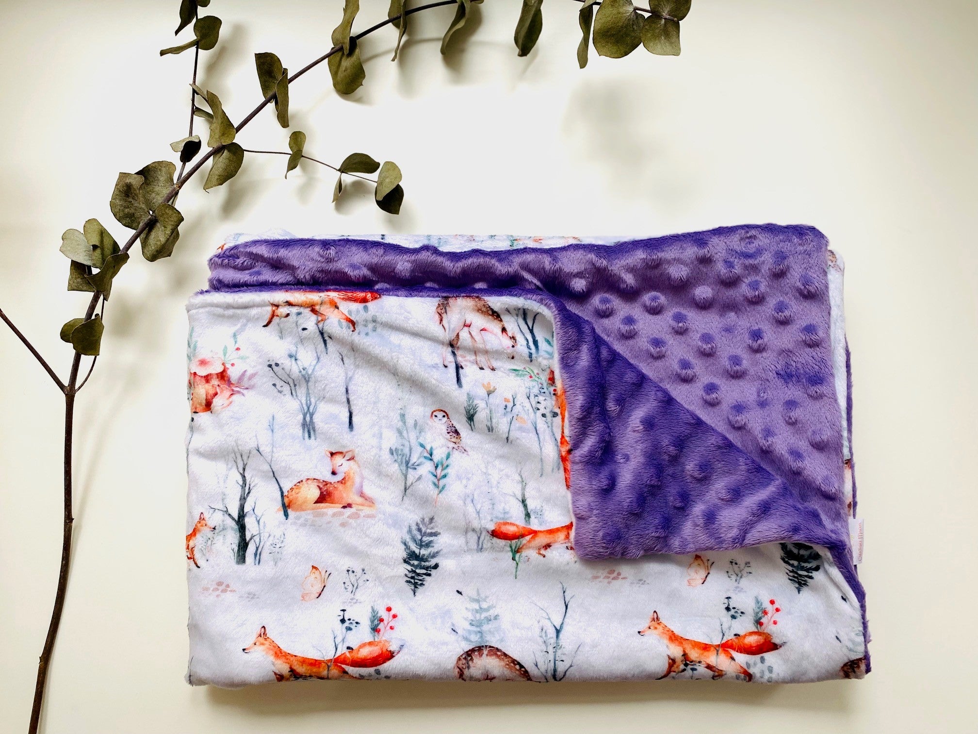 Doudou extra douce FORÊT MAUVE – Créations Maéva